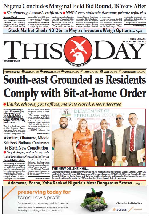Today’s Major Nigerian Newspapers’ Cover Stories-01-06-2021 | Daybreak ...