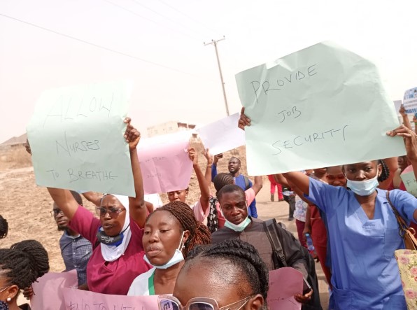 BREAKING: Abuja Nurses Protest New Certificate Verification Guidelines ...